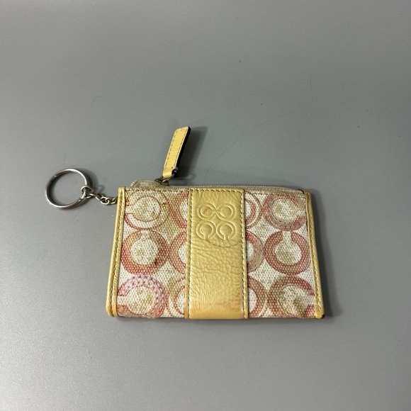 Coach | Bags | Coach Cc Signature Fabric Gold Patent Leather ...